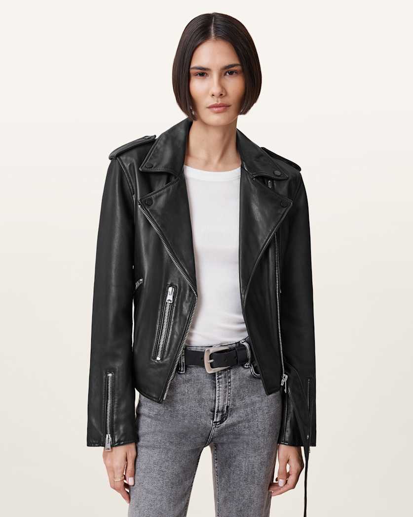 Balfern Leather Biker Jacket Black | ALLSAINTS